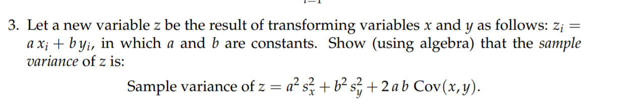 Solved 3. Let a new variable z be the result of transforming | Chegg.com