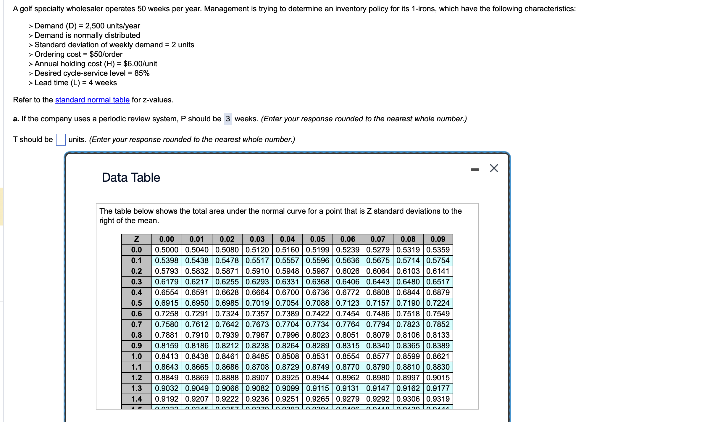 Solved B: If the company uses a continuous review system, | Chegg.com