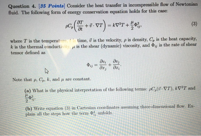 Conservation Of Energy Equation Heat Transfer
