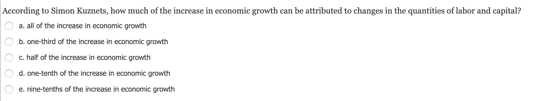 Solved According to Simon Kuznets, how much of the increase | Chegg.com