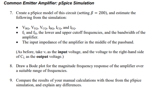 Solved Common-Emitter Amplifier Consider the Common-emitter | Chegg.com