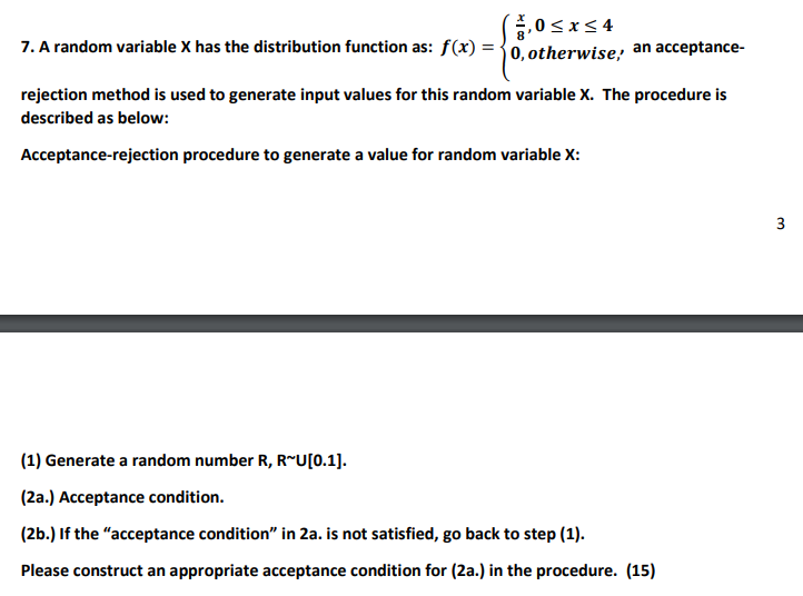 Solved 13 7. A random variable X has the distribution | Chegg.com