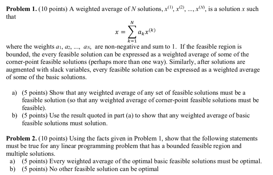 Solved Problem 1. (10 points) A weighted average of N | Chegg.com