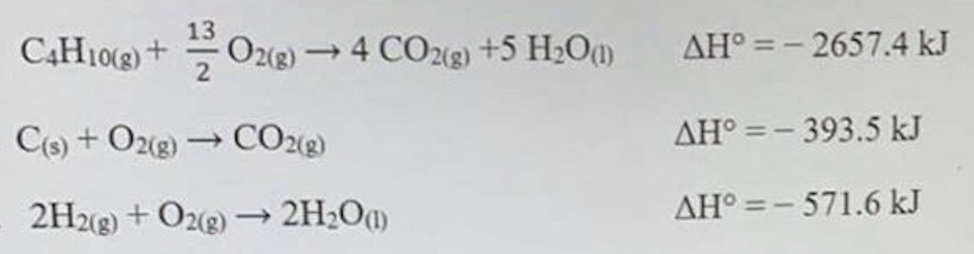 Solved 1. Using Hess' Law, what is the enthalpy change for | Chegg.com