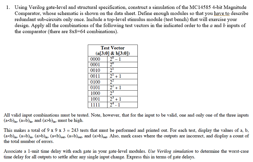 Using Verilog gate-level and structural | Chegg.com