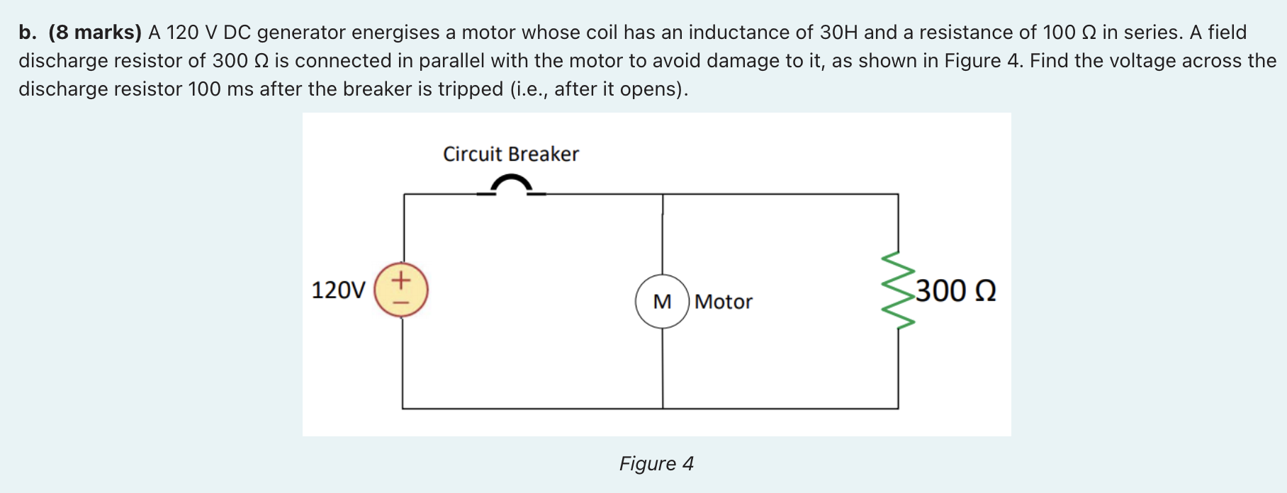Solved b. (8 marks) A 120 V DC generator energises a motor | Chegg.com