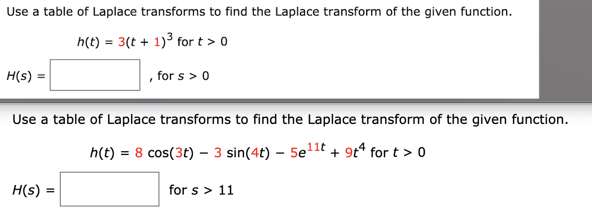 Solved Use a table of Laplace transforms to find the Laplace | Chegg.com