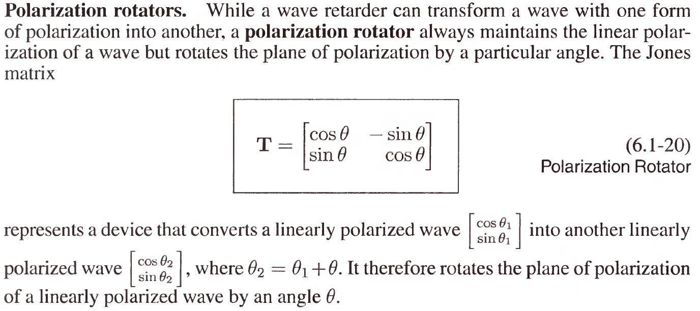 Solved Polarization rotators. While a wave retarder can | Chegg.com