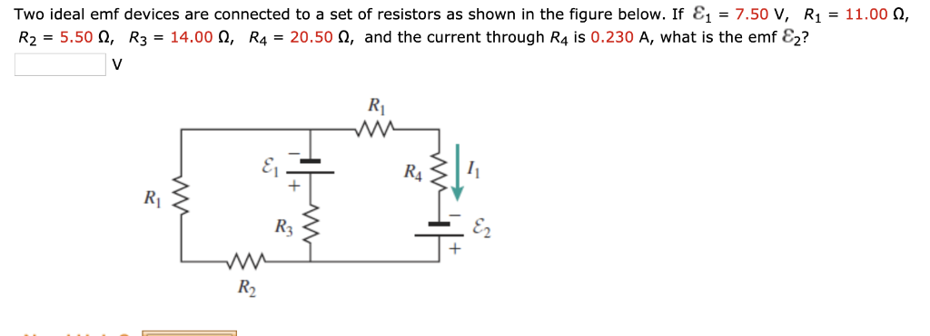 Solved Two ideal emf devices are connected to a set of | Chegg.com
