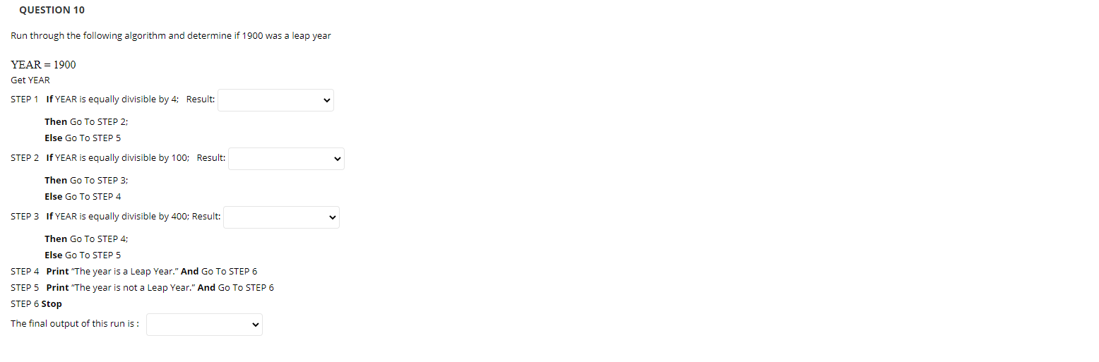 Solved Question 9 Run Through The Following Algorithm And 