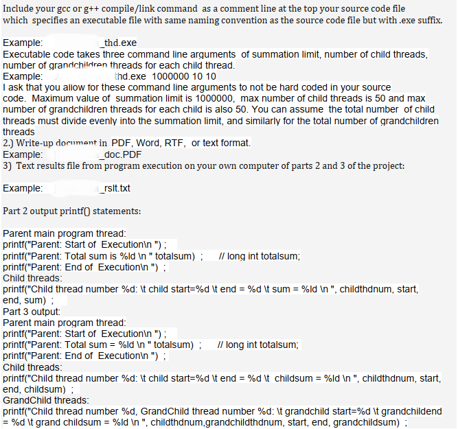 Include your gcc or g++ compile/link command as a | Chegg.com