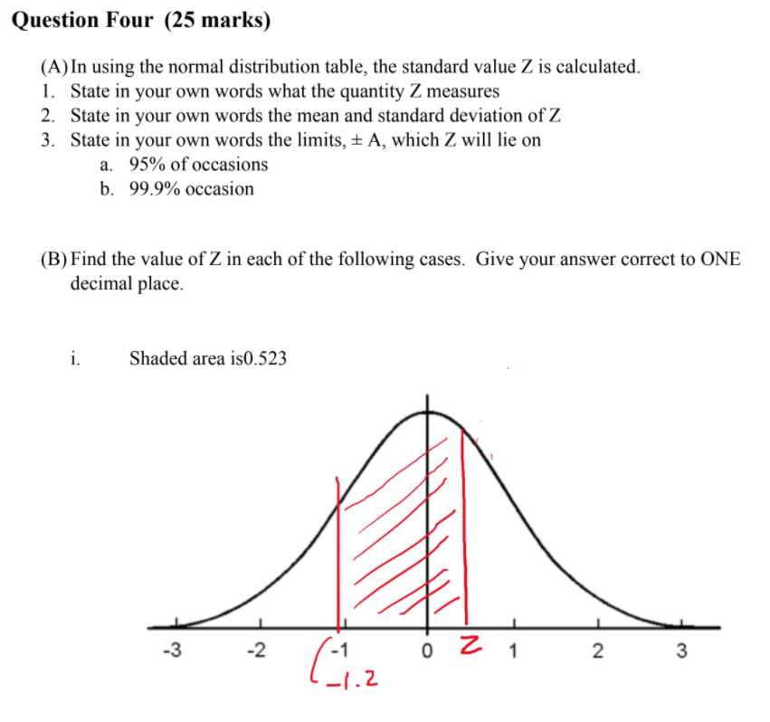 Solved Question Four (25 marks) (A) In using the normal | Chegg.com