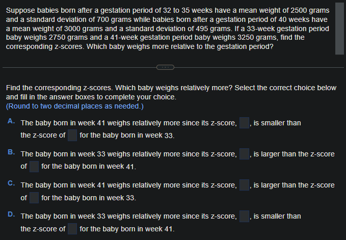 Solved Suppose babies born after a gestation period of 32 to | Chegg.com