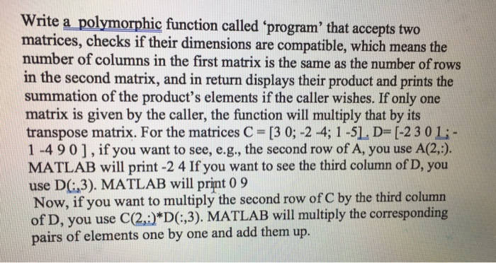 Solved Write a polymorphic function called 'program that | Chegg.com Solved Write a polymorphic function called 'program that | Chegg.com
