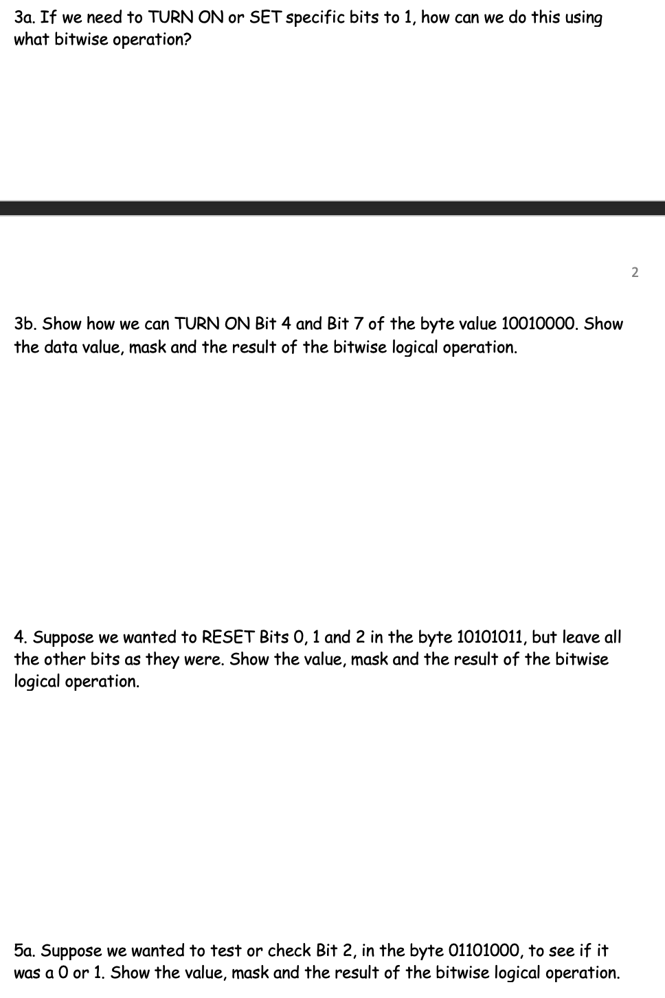 Solved la. What is the difference between bitwise operations | Chegg.com