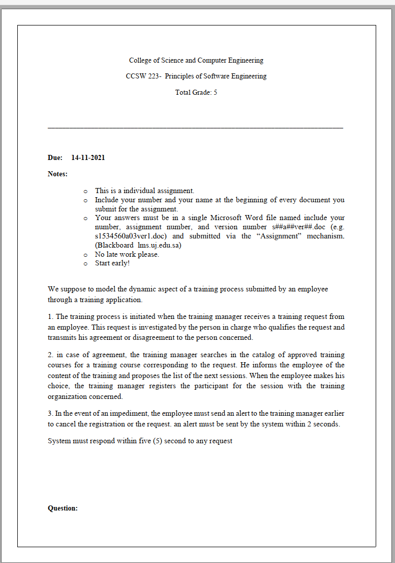 College of Science and Computer Engineering CCSW 223- | Chegg.com