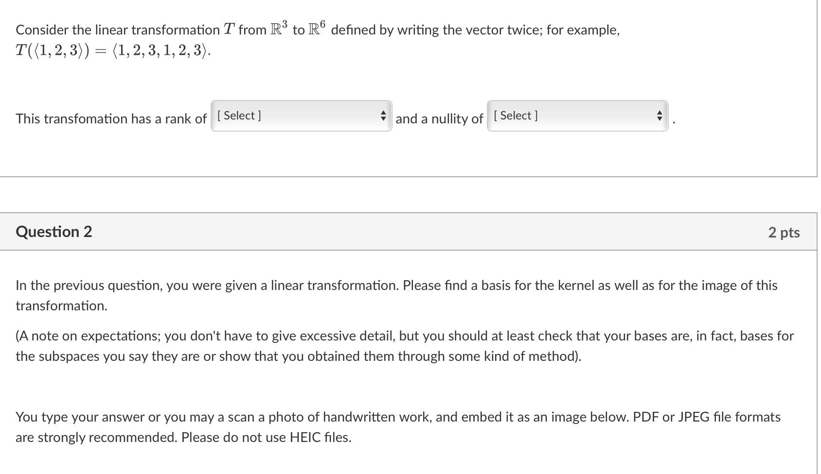 Solved Consider the linear transformation T from R’ to R6 | Chegg.com