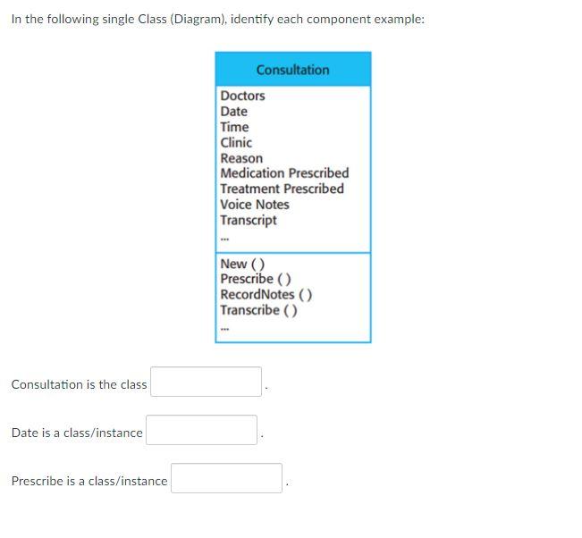 Solved In the following single Class (Diagram), identify | Chegg.com