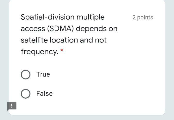 Solved 2 points Spatial-division multiple access (SDMA) | Chegg.com