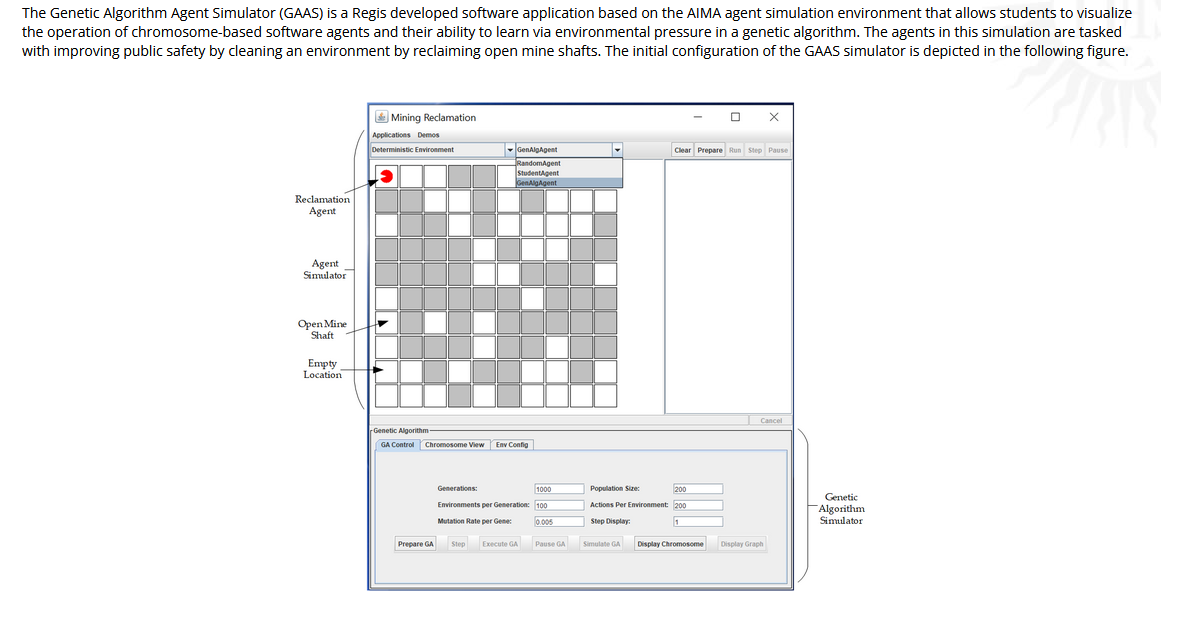The Genetic Algorithm Agent Simulator (GAAS) is a | Chegg.com