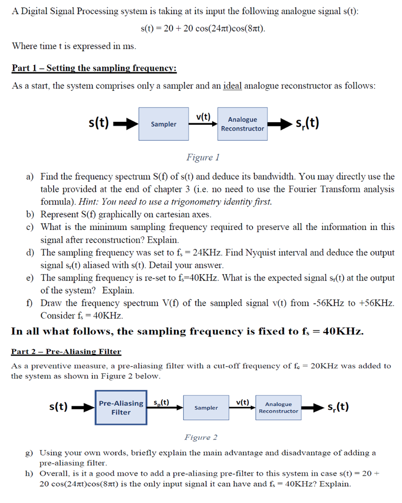 Solved A Digital Signal Processing system is taking at its | Chegg.com