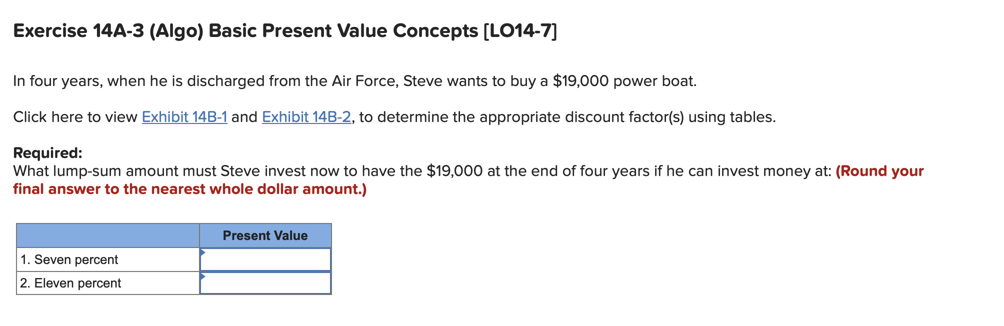 Solved Exercise 14A-3 (Algo) Basic Present Value Concepts | Chegg.com