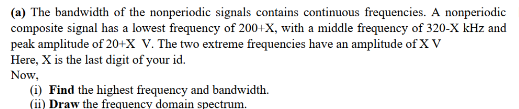 Solved (a) The bandwidth of the nonperiodic signals contains | Chegg.com