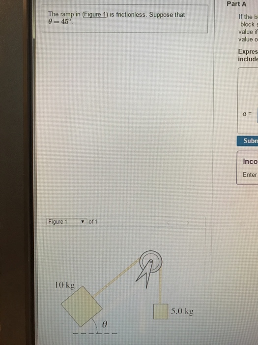 Solved The ramp in (Figure 1) is frictionless. Suppose that | Chegg.com