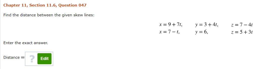 Solved Chapter 11, Section 11.6, Question 047 Find the | Chegg.com