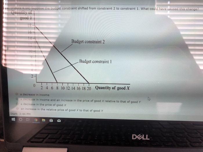 Solved roure Suppose the budget constraint shifted from | Chegg.com