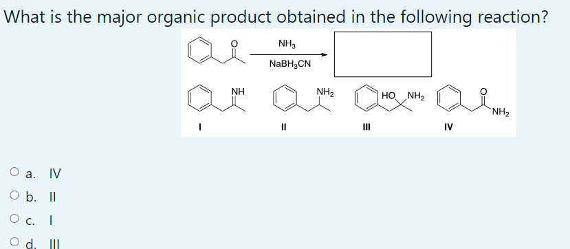 [Solved]: What is the major organic product obtained in th