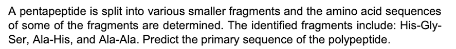 Solved A pentapeptide is split into various smaller | Chegg.com