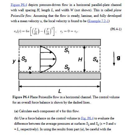 Figure P6.4 depicts pressure-driven flow in a | Chegg.com