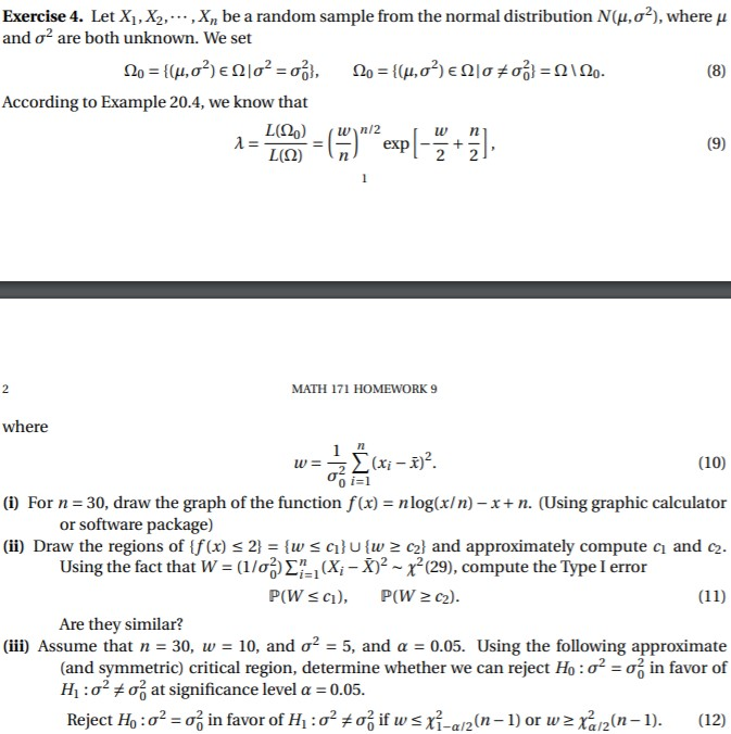 Exercise 4. Let X1, X2,...,xn be a random sample from | Chegg.com