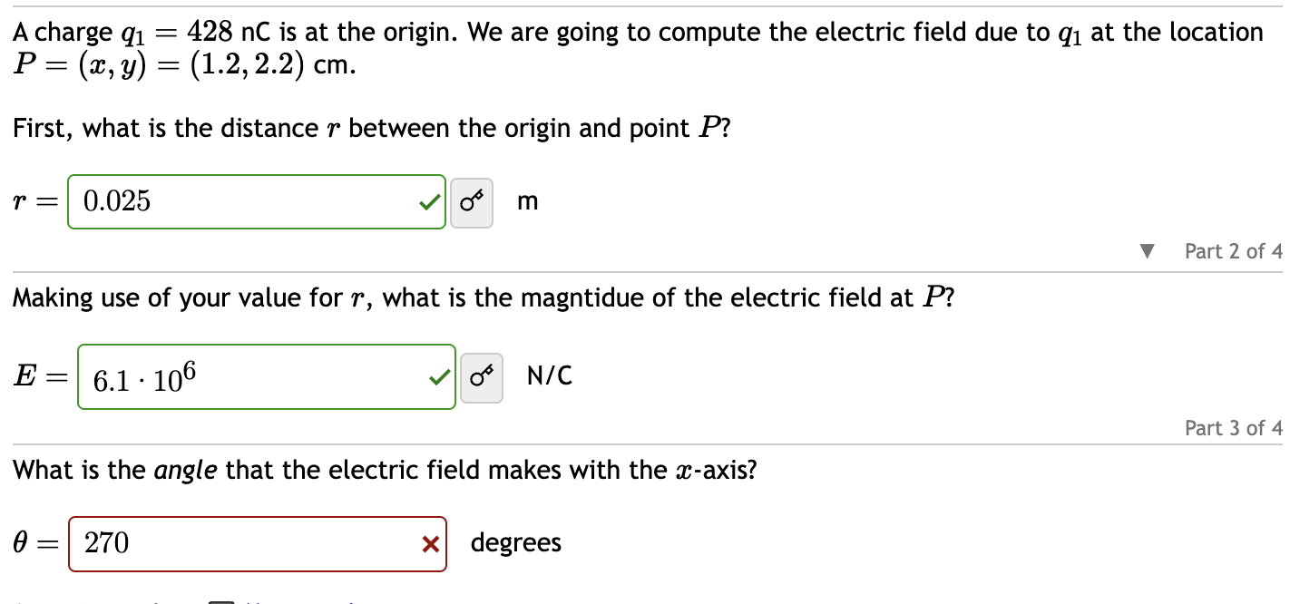 Solved A charge q1=428nC ﻿is at the origin. We are going to | Chegg.com