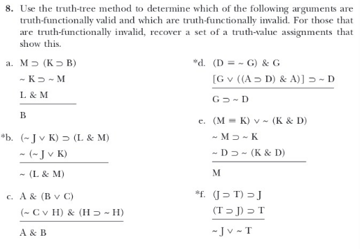8. Use the truth-tree method to determine which of | Chegg.com