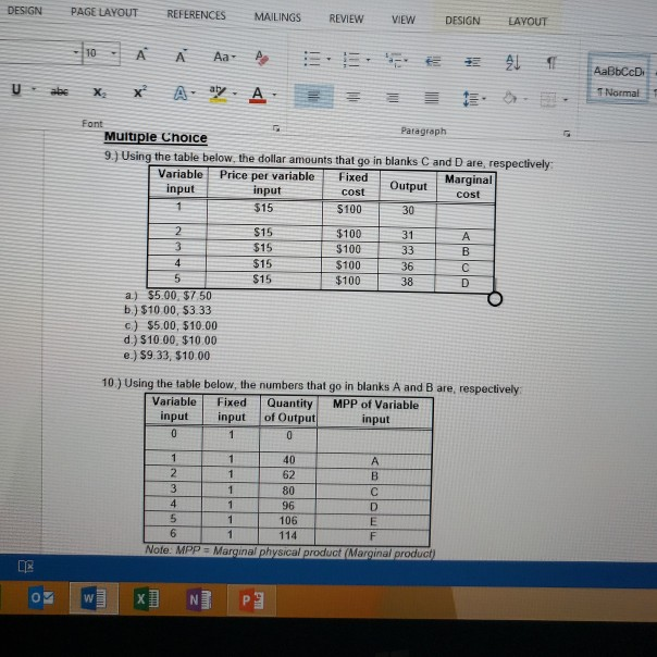 Solved DESIGN PAGE LAYOUT REFERENCES MAILINGS REVIEW VIEW | Chegg.com
