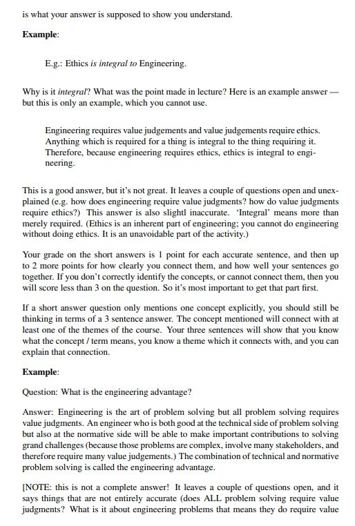 Solved 2 Format of the short-answer answers Your answers to | Chegg.com