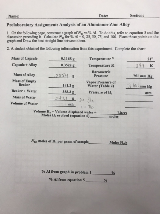 Name: Date: Section: Prelaboratory Assignment: | Chegg.com
