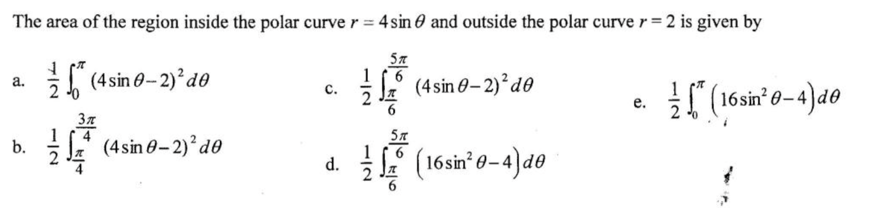 Solved The area of the region inside the polar curve r = 4 | Chegg.com