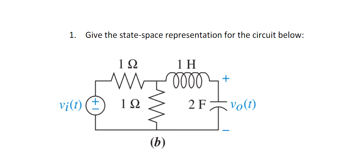 Solved 1 Give The State Space Representation For The