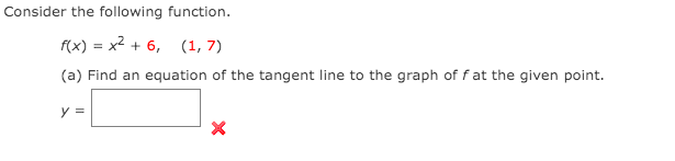 Solved Consider the following function. f(x) = x2 + 6, (1,7) | Chegg.com