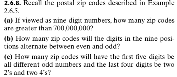 2.6.8. Recall the postal zip codes described in | Chegg.com