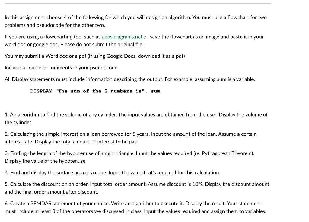 Solved In this assignment choose 4 of the following for | Chegg.com