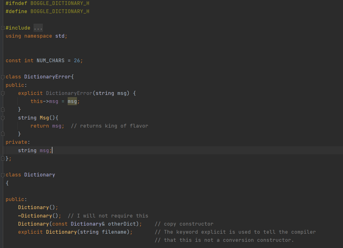 #ifndef BOGGLE_DICTIONARY_H #define | Chegg.com