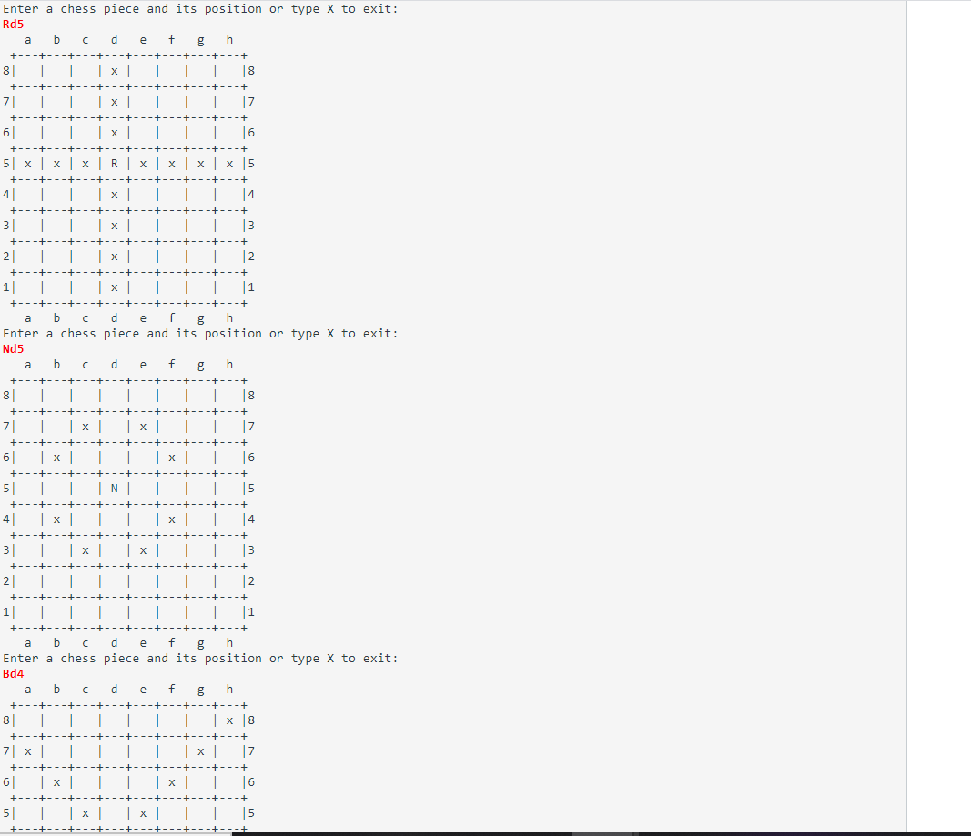 Solved python3 chess.py