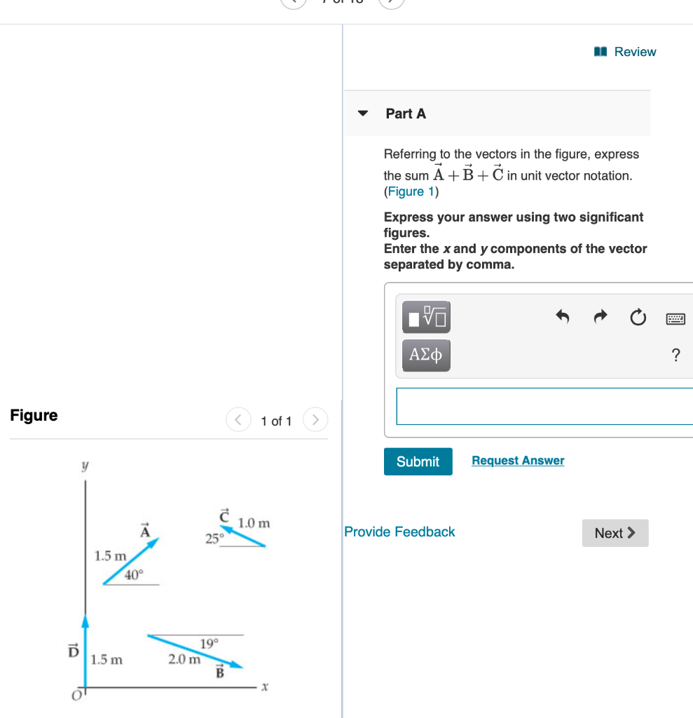 Solved | Review Part A Referring to the vectors in the | Chegg.com