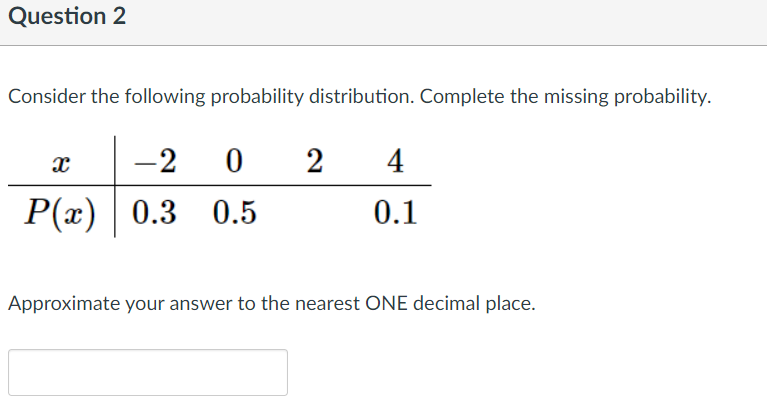 Solved Consider the following probability distribution. | Chegg.com