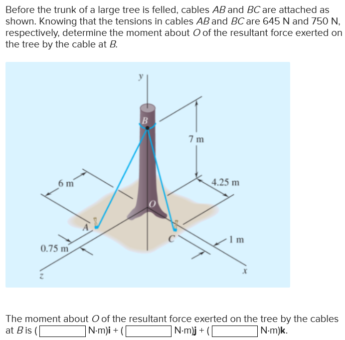 [Solved]: Before the trunk of a large tree is felled, cable