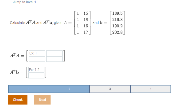 Solved Jump to level 1 Calculate ATA and ATb, given | Chegg.com